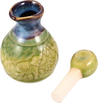 Artibetter &Auml;therische &Ouml;lflasche mit Stopfen Keramik Dekorflasche in Gr&uuml;n Mehrzweck Parf&uuml;m und Duft&ouml;l Beh&auml;lter f&uuml;r Aromatherapie und Wohnaccessoires