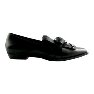 Elvio Zanon Schwarze Leder Loafers - - Shoes - Damen - Schwarzk - 37 EU