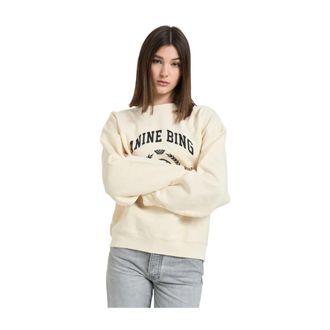 Anine Bing Femme, Sweatshirts et sweats &agrave; capuche, Beige, Taille: 36 FR Felpa girocollo
