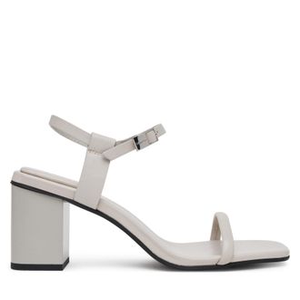 Calvin Klein Sandalen Calvin Klein Block Heel Sandal 75 Lth HW0HW02650 Grau