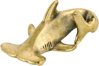 Cabilock Vintage Messing Hai Statue Dekoration Schreibtisch Ornament Handgefertigtes Hai Modell F&uuml;r Wohn B&uuml;rodeko