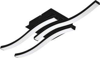 Eglo LED Deckenleuchte Cabezas-E, stabförmige Deckenlampe, Wohnzimmerlampe aus Metall und Kunststoff in schwarz weiß, Lampe Decke Wohnzimmer, warmweiß, 43,