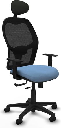 Piqueras y Crespo Hochwertiger B&uuml;rostuhl mit 1D-Armen, h&ouml;henverstellbarer Lendenwirbelst&uuml;tze und festem Kopfteil, ausgestattet mit Syncro/Traslack und Schneideschaum. S