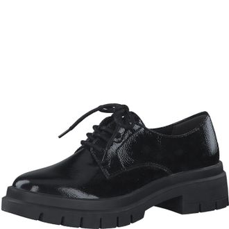 Tamaris Damen Bequemschuhe, Frauen Schn&uuml;rschuhe,Comfort Lining,TOUCHit-Fu&szlig;bett,Halbschuhe,schn&uuml;rschuhe,schn&uuml;rer,bequem,Black PATENT,40 EU