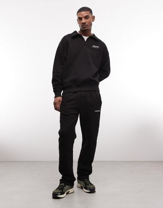 Pegador Pegador - Pantalon de jogging large &agrave; logo - Noir d&eacute;lav&eacute;