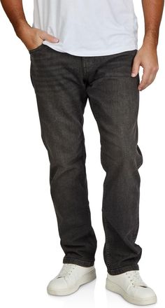 Tom Tailor Jeans Herren Stretch Straight Fit Marvin Jeanshose Hose Denim, Länge:32L, Weite:40W, Farbe:Used Dark Stone Black Denim (10250)