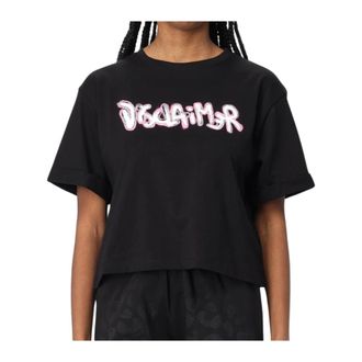 Disclaimer Crop Jersey Top Urban Style - - Tops - Damen - Schwarzk - L