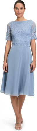 Vera Mont Damen Cocktailkleid mit Spitze Light Steel Blue,46