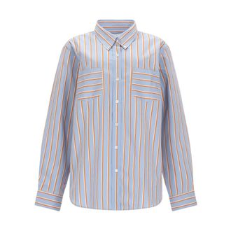 Dries Van Noten Chemise ample en coton - Femme - Blouses et Chemises - Bleu - Taille: 40 FR