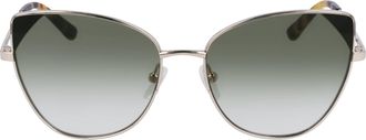 Karl Lagerfeld Damen Kl341s Sonnenbrille, Goldfarben/Glänzend, Einheitsgröße