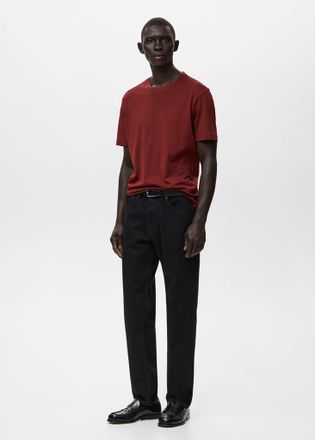 Mango T-shirt 100 % coton regular-fit cerise - Homme - XXL - MANGO MAN
