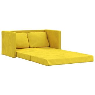 vidaXL Vidaxl - Bodensofa mit Schlaffunktion Dunkelgelb 122x204x55 cm Samt