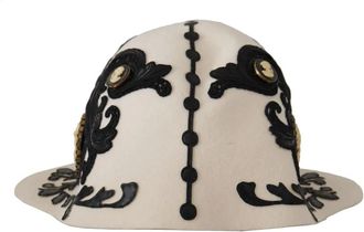 Dolce & Gabbana Femme, Accessoires, Blanc, Taille: ONE Size Chapeau Cloche