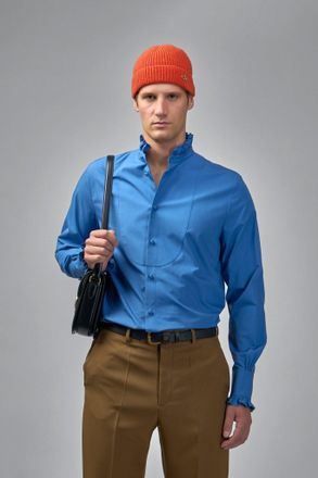 Valentino Cotton Poplin Shirt With Plastron And Ruffles