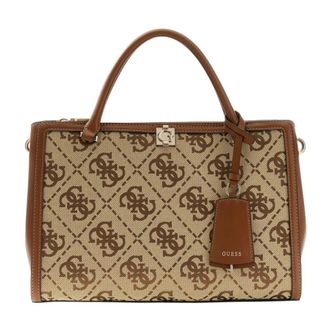 Guess Femme, Sacs, Beige, Taille: ONE Size Audrey Logo Satchel Bag