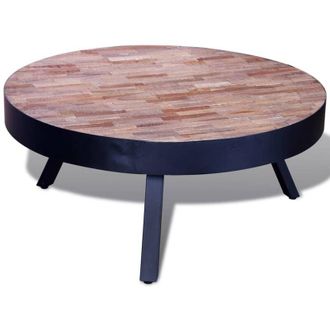 vidaXL Table basse ronde Bois de teck recyclé Vidaxl