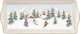 Generic EasyLife CHAL1109 - Chalet Teller rechteckig aus Porzellan, 35x15 cm