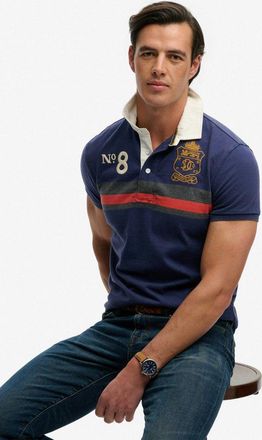 Superdry Poloshirt DOUBLE EMBLEM JERSEY SS RUGBY im angesagten Rugby Stil