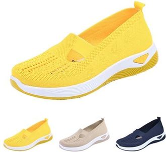 Generic Chaussures de marche confortables pour femme, baskets orthop&eacute;diques tiss&eacute;es, l&eacute;g&egrave;res et respirantes avec semelle souple, soutien de la vo&ucirc;te plantaire