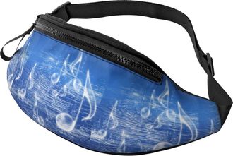 Generic Umh&auml;ngetaschen Mode H&uuml;fttasche Wasser, Musikalische Noten, Blasen Atmungsaktiv Bauchtasche F&uuml;r Herren Wandern Reisen 14X35Cm