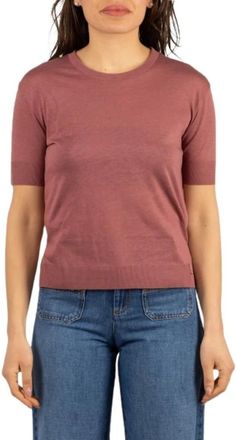 Herno Femme, Pulls, Rose, Taille: 40 FR T-shirt ras du cou