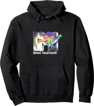 Giesswein Logo mit Einhorn- und Regenbogen-Farbbehandlung Pullover Hoodie