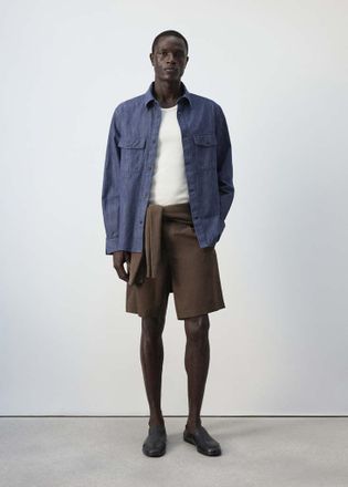 Mango Surchemise en jean 100 % coton bleu marine - Homme - XXL - MANGO MAN