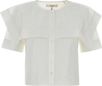 Frame Denim Chemise Cape &Eacute;l&eacute;gante - Femme - Blouses et Chemises - Blanc - Taille: 36 FR