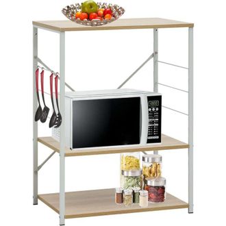 vidaXL Armoire &agrave; micro-ondes Blanc et ch&ecirc;ne 60x39,6x79,5 cm Vidaxl