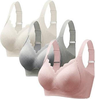 Generic Soutien-gorge fin et respirant pour femme - Grande taille - Sans armatures - Gros seins pour montrer la beaut&eacute; du dos - Quatre soutiens-gorge pour fem
