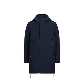 KRAKATAU Parka longue droite &agrave; capuche unie