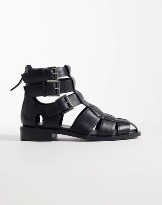 Bronx Next-Wagon - Flache Schuhe in Schwarz im Flecht-Design