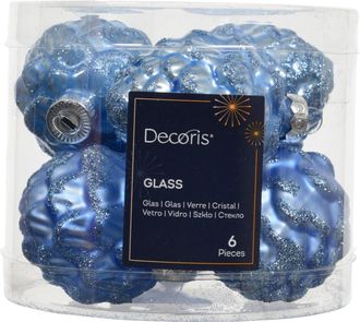 Kaemingk Christbaumschmuck Zapfen 7cm Glas 6 St&uuml;ck - matt & gl&auml;nzend - Glaszapfen Christbaumkugeln Weihnachtsbaumkugeln Weihnachten - Weihnachtsbaumschmuck - H