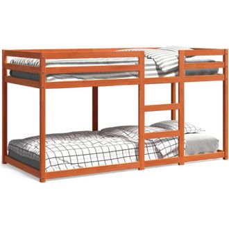 vidaXL Etagenbett Wachsbraun 75x190 cm Massivholz Kiefer Vidaxl