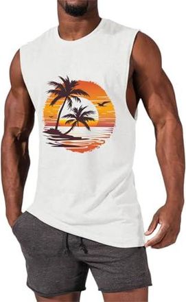 Generic D&eacute;bardeur pour homme - Sans manches - Confortable - Pour la plage, le bodybuilding, le bodybuilding - T-shirt fonctionnel hawa&iuml;en - V&ecirc;tement sans manc