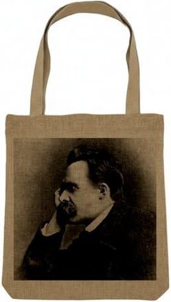 Fabulous Sac Shopping Tote Bag Aspect Lin - Friedrich Nietzsche Philosophe Celebrite Portrait Vintage - Sac de Courses Toile Epaisse 360g Beige Naturel Cabas P