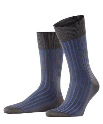 Falke Herren Socken Shadow M So Baumwolle gemustert 1 Paar, Grau Schiefer 3410, 39-40