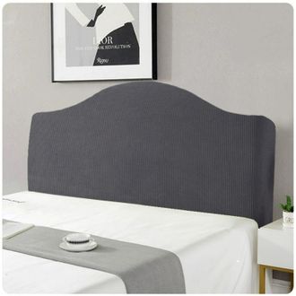 Generic Europ&auml;ischer Stil unregelm&auml;&szlig;ig gew&ouml;lbt Bettkopfteil Bezug hochelastisches Strick Stretch Staubschutzh&uuml;lle f&uuml;r Kopfteil Bezug Asche 160-180cm