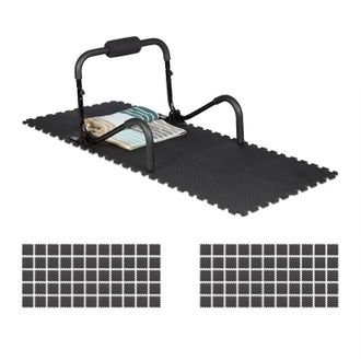 Relaxdays Relaxdays - Tapis de sol protection appareil sportif, lot de 120 dalles amortissantes, 30x30 cm, 1cm &eacute;paisseur, 10,75 m&sup2;, noir