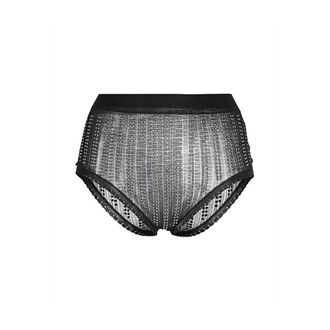 Paco Rabanne Femme, Sous-v&ecirc;tements, Noir, Taille: 38 FR Culottes Taille Haute Orn&eacute;es de Clous