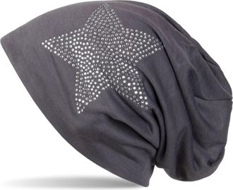 styleBREAKER M&uuml;tze Leichte Beanie mit Strass Stern