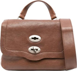 Zanellato sac à bandoulière Baby Postina clouté - Marron