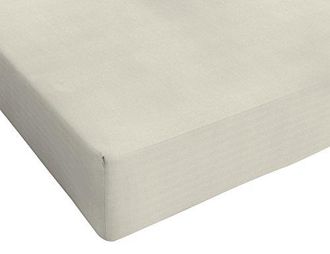 Italian Bed Linen Max color Betttuch 25cm Ecke, 100% Baumwolle, Creme, kleine Doppelte