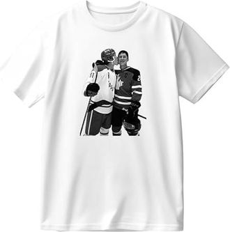 Generic Heated Rivalry Hollanov Merch Rozanov Hollander T-shirt en coton unisexe col rond d&eacute;contract&eacute; &agrave; manches courtes, blanc, XL