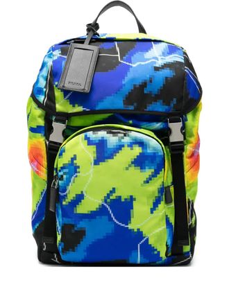 Prada Rucksack mit Pixel-Print - Gr&uuml;n