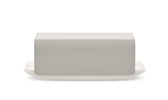 Alessi Mattina BG04 WG - Beurrier Design, Fabriqu&eacute; en Porcelaine avec Couvercle en Acier Inoxydable 18/10, Color&eacute; &agrave; la R&eacute;sine Epoxy, Gris Chaud 9.5 cm