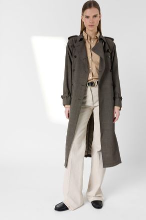 Gerard Darel Trench long fil &agrave; fil - SERGE - Marron