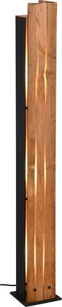 Trio Leuchten Stehleuchte Karuni 463300330, Metall Schwarz matt, Holz naturbelassen, exkl. 3x E27