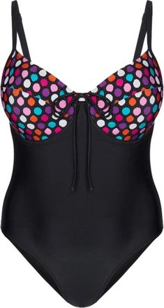 Fiorella Rubino Femme, Maillots de bain, Noir, Taille: 44 FR Maillot de bain une pi&egrave;ce avec bonnets balconnet et pois