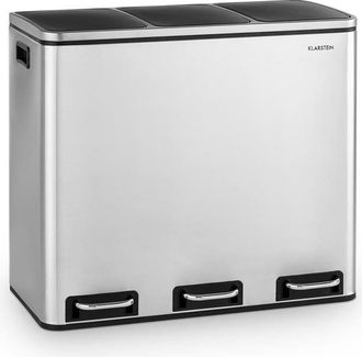 Klarstein Klarstein - Grandmaster Trash poubelle à pédale 54 l / 3x18 l silencieux pp inox